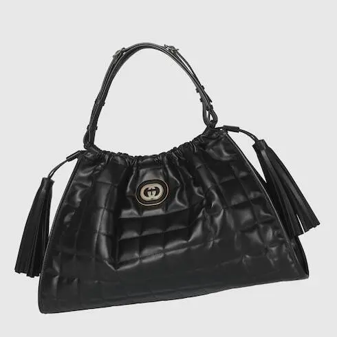 Gucci Deco Tote Bag - Black Leather | Editorialist